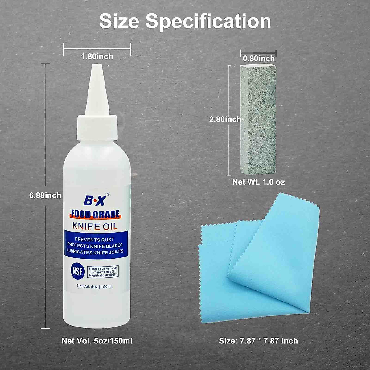 LewisCare Food Grade Chefs Knife Oil 5oz Prevent Knife Blade Rust,Protection ＆ Lubricant Knife Care Cleaning Set.