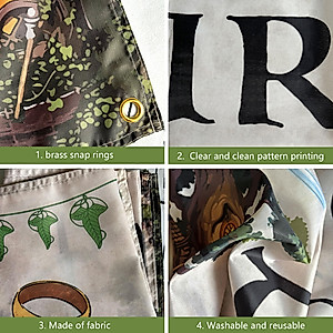 Hippeny Large Middle Earth Inspired Baby 1st Birthday Banner, One Birthday to Rule Them All Sign, Hobbit core Theme Bday Party Decor, Medieval Baby Shower Decor