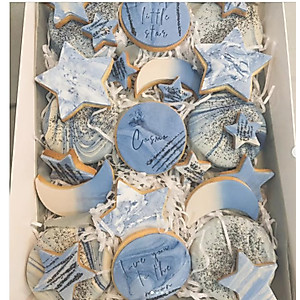 3 Pieces Star, Moon and Cloud Cookie Cutters Stainless Steel Biscuit Cutters Molds Shapes for Baby Shower or Gender Reveal Party