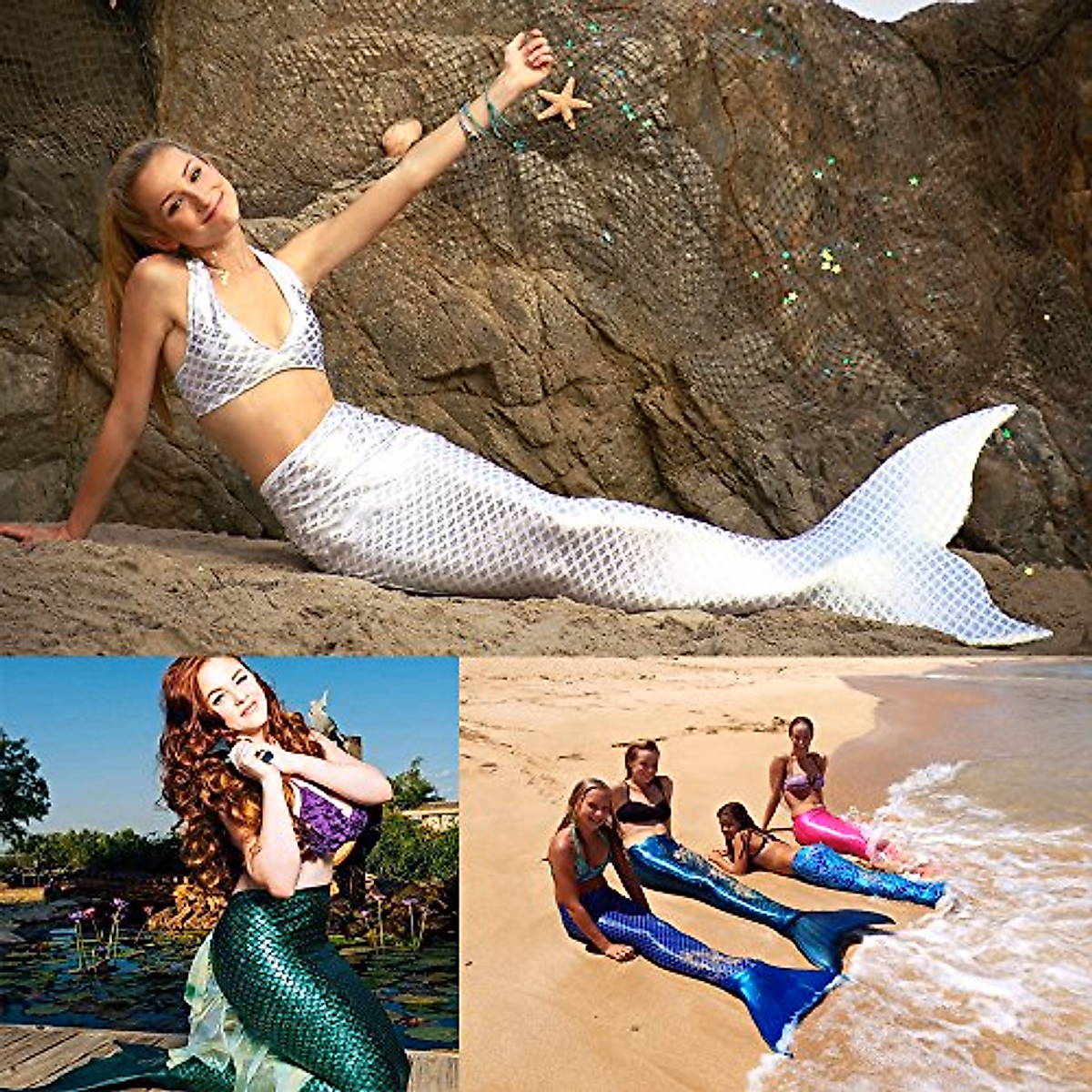 Mermaid Hologram Spandex Fabric Fish Scale Stretch Laser Knit Cloth 58" Wide Sold by The Yard (Blue)