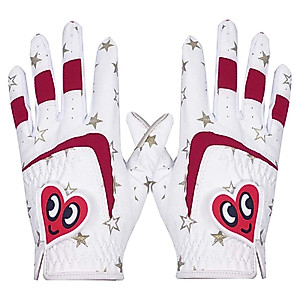 Segolike 2Pcs Cute Kids Golf Gloves Premium Sizes Non- Professional Child Breathable for Autumn Gift Christmas Junior Boys, M