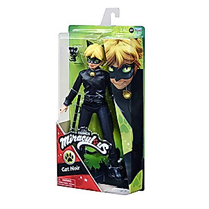 Miraculous Ladybug and Cat Noir Toys Cat Noir Fashion Doll | Articulated 26cm Cat Noir Doll with Accessories Kwami | Adrien Superhero Cat Noir Figurine | Bandai Dolls Range
