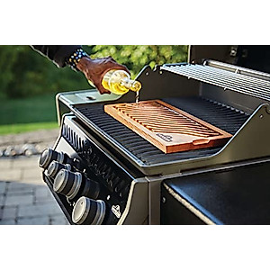 Napoleon Rogue 425 BBQ Grill, Black, Propane Gas - R425SBPK-1-OB - With Three Burners and Range Gas Side Burner, Barbecue Gas Cart, Folding Sideshelves, Instant Failsafe Ignition