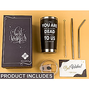 HAMIA Leaving Job Gifts For Coworkers - Farewell , Going Away Gift Coworker New Job, Goodbye, Good Luck Coworkers, Boss, Men, Women. Friends You Are Dead To Us Tumbler, #Tumbler Black