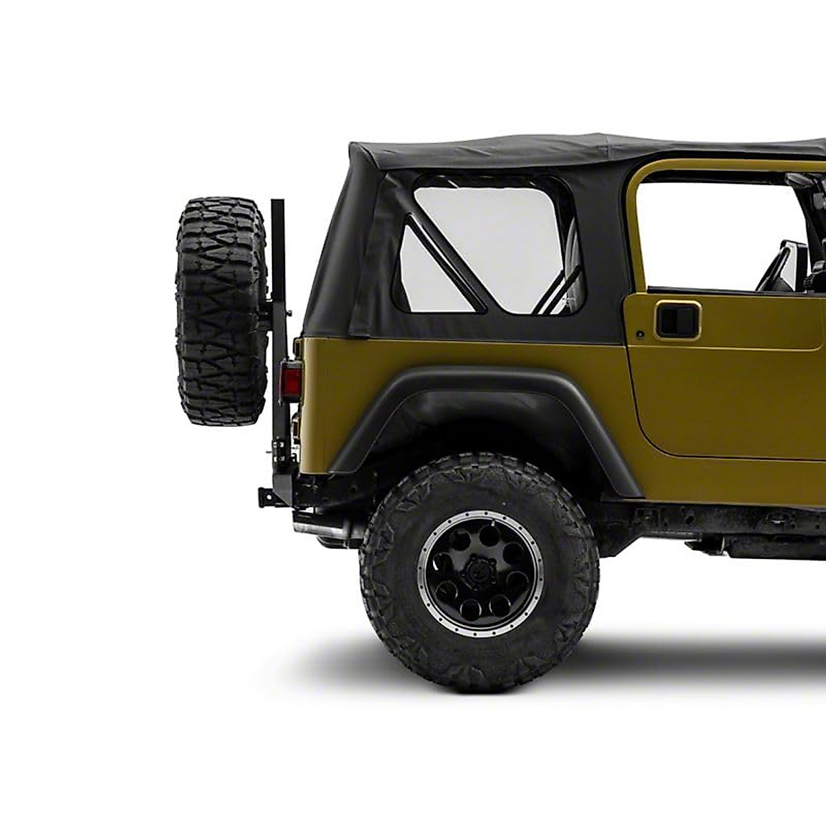 Redrock 4x4 Rock Crawler Rear Bumper with Tire Carrier; Textured Black Compatible with 87-06 Jeep Wrangler YJ & TJ