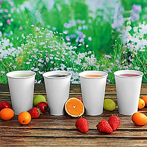 LOCONHA [150 Pack] 12 oz White Paper Cups, Disposable Paper Coffee Cups