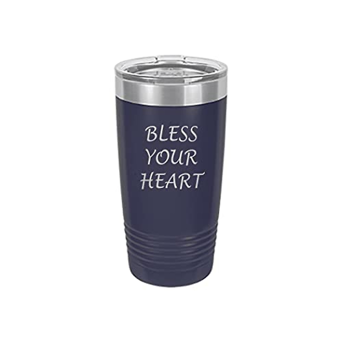 Rogue River Tactical Funny Sarcastic Southern Quote Bless Your Heart Large 20 Ounce Travel Tumbler Mug Cup w/Lid Sarcastic Work Gift For Boss Manager or Supervisor (Blue)