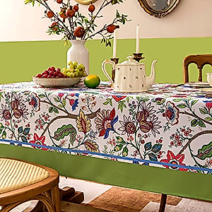 EHouseHome Indoor Outdoor Tablecloth Water Resistant Spill Proof Fabric Table Cover 52x70Inch Rectangle,Botanical Garden