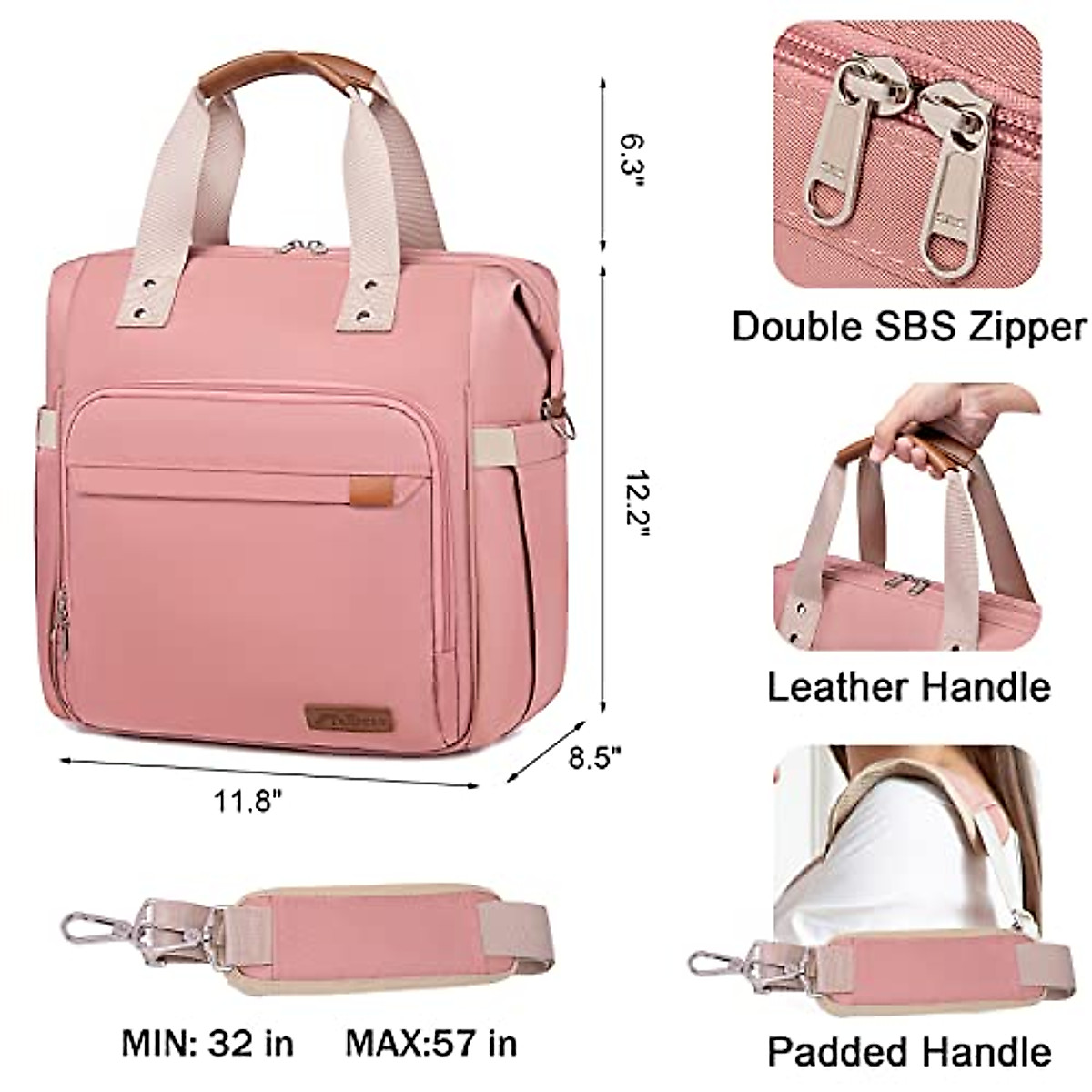 Womens Cooler Bag 22qt Collapsible Pink Soft Sided Car Cooler, 36 Can Lunch Cooler, Large Portable Leakproof Lunch Tote Bag Wine Cooler for School, Travel, Beach, Camping, Picnic, Fishing, Floating