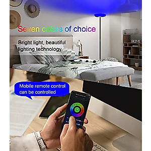 Hyskostar 2 Side Lighting Led Floor Lamp with Remote & Touch Control 24 W 1000LM, Dimmable 3 Color Temperatures,Tall Standing RGB Floor Lamps for Living Room,Bedroom