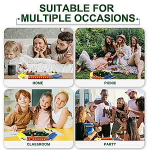 1-6 Players Shut The Box Dice Game, Wooden Board Table Math Game with 16 Dice, Classics Tabletop Version Games for Kids Adults, Family,Classroom,Home,Party or Pub