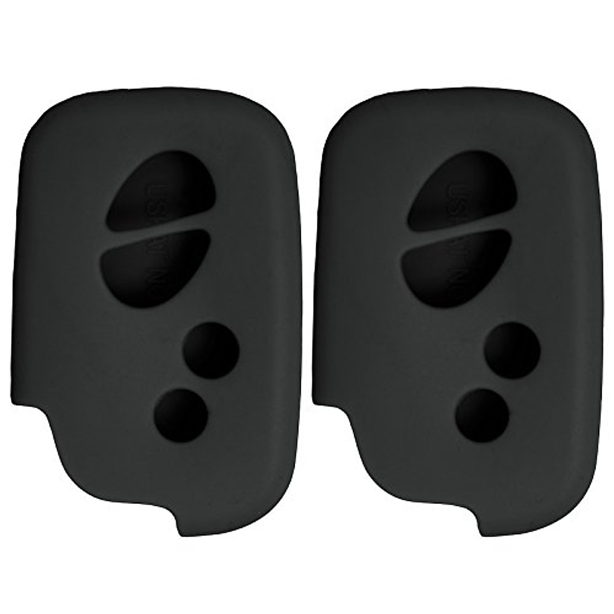Keyless2Go Replacement for New Silicone Cover Protective Case for Smart Keys with FCC HYQ14AAB HYQ14ACX - Black - (2 Pack)