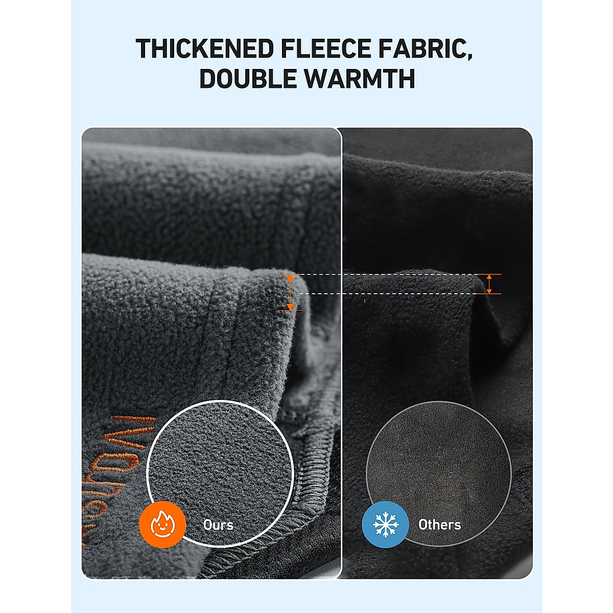 AstroAI Balaclava Ski Mask Winter Fleece Thermal Face Mask Cover for Men Women Warmer Windproof Breathable, Cold Weather Gear for Skiing, Outdoor Work, Motorcycling, Snowboarding, Grey-M, 21.5-23"