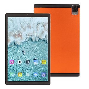 10.1 Inch Tablet for Android 12, 2.4G 5G WiFi Tablets, 4GB RAM 64GB ROM 128GB Expand, 2560x1600 IPS HD Touchscreen, 2MP+5MP Camera, 5800mAh, Bluetooth, FM, Dual SIM SmartPad, Orang (US Plug)