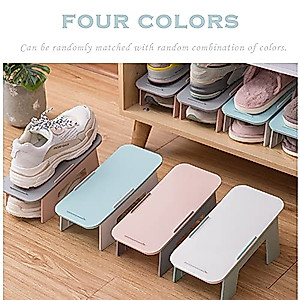 Shoe Racks ZXK Organizer for Closet Detachable Shoe Slots Compact Plastic Double Shoe Stacker Stackable Easy Shoe Holder Space-Saver - 10 Pack