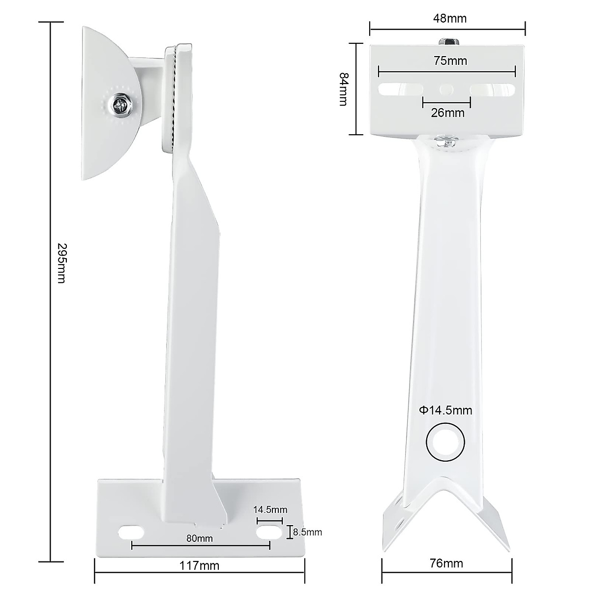 wsdcam CCTV Security Camera Universal Mounting Bracket for Corner Wall & Utility Pole, 90° Rotation Adjustable Indoor Outdoor Monitor Camera Mount with 2 Loops for Dome Camera/IP Camera/CCTV Camera