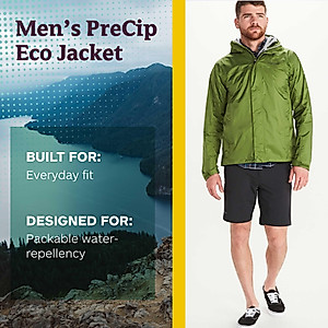 MARMOT Men's Precip Eco Jacket | Lightweight, Waterproof Jacket for Men, Ideal for Hiking, Jogging, and Camping, 100% Recycled Arctic Navy, Large