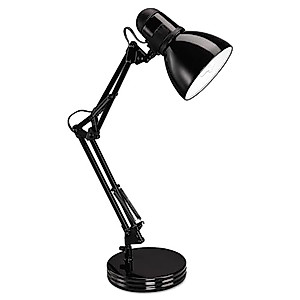 Alera ALELMP603B 6.75 in. W x 11.5 in. D x 22 in. H Adjustable Arm Architect Desk Lamp - Black