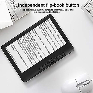 Hoseten e-Book Reader, Waterproof 7 Inch 480P Electronic Book Brightness Adjustable for Win 7/10 for XP for Vista(8G Memory)