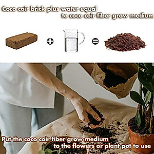 ZeeDix 8 Pcs Premium Coco Coir Compressed Coconut Coir 100% Organic Coco Coir Brick Coconut Coir Bricks with Low EC and pH Balance for Plants Gardening Herbs