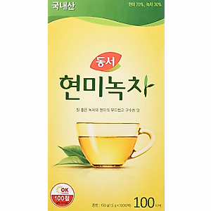 Dongsuh Korean Brown Rice Green Tea, Traditional Korean Tea Blend, 100 1.5g Tea Bags
