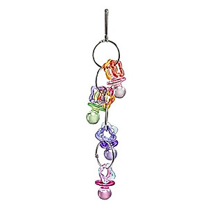 Hypeety Acrylic Parrot Chew Swing Bird Toys for Macaw Parakeet Finch Cockatiel Conure Greys Budgies Bird Cage Toy Hanging Birds Rope Toys