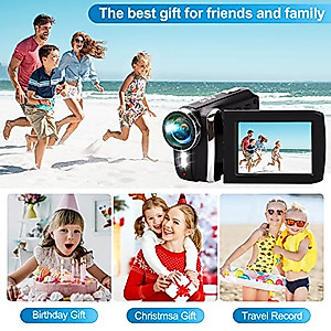 Video Camera Camcorder, Digital Video Camera for Kids, 1080P 36MP Vlogging Camera for YouTube, 2.8 inch Flip Screen Recording Camera, Up to 128G SD Card(Not Included)