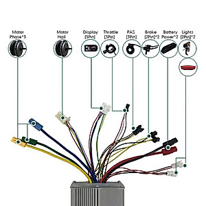 Alomejor Electric Conversion Kit DC 36V 48V 35A Controller S800 Display Panel for 1500W Motor Electric Scooters