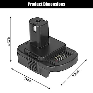 DM18RL Battery Adapter Compatible for Dewalt 20V & Milwaukee18V Lithium Battery Convert to Ryobi 18V P108 ABP1801 Battery, with USB Port