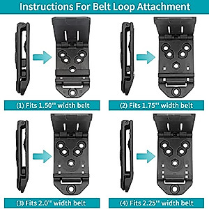 G&F 1-Pack Tactical Belt Clip, Universal Utility Polymer Belt Clip for Holsters, Magazine Pouches and Attachments, Outside Waistband Carry Accessories, 360-Adjustable Belt Loop Attachment.…