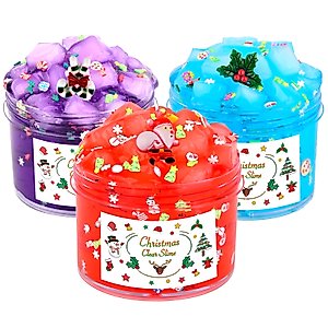 3 Pack Clear Slime Kit Crystal Slime Set for Kids Soft Jelly Cube Clear Slime Pack Easter Christmas for Girls Boys
