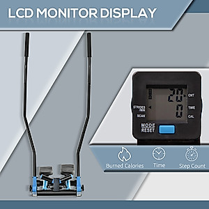 Soozier Twist Stair Stepper Machine with Rocking Handlebars, Cardio Climber Exercise Equipment with Hydraulic Resistance, LCD Display for Home Workout Exercise