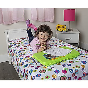 CoCoMelon Kids Lap Desk with Storage - Folding Lid and Collapsible Design - Portable for Travel or use in Bed at Home - Great for Writing, Reading or Other School Activities