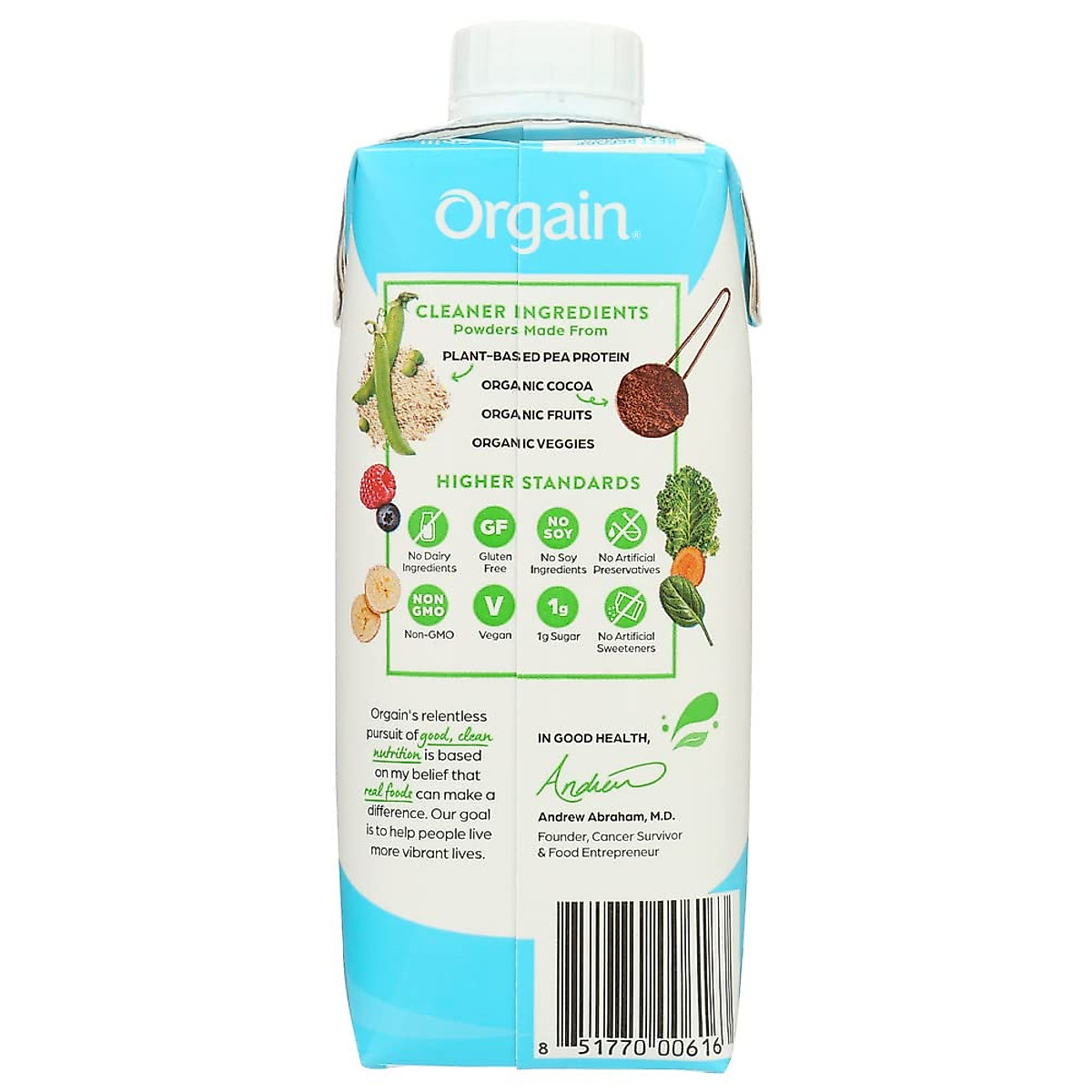 ORGAIN Creamy Chocolate Plant Based Protein Shake, 11 FZ
