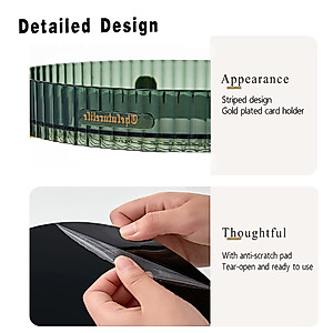 WOWOHA Lazy Susan Cabinet Organizer for Countertop, Spice Rack, Kitchen, Bathroom, Makeup,360 Degree Rotating Turntable Organizer (Green-Transparent)