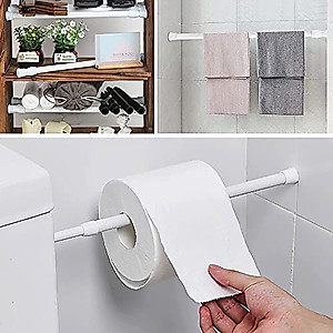 KUANVE 4 Pack Window Security Bars Adjustable Sliding Glass Door Bar Sliding Door Security Bar Window Safety Lock Bar with Rubber Tips for Children Home, Extends from 15.8-27.6 Inch (White)