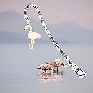bobauna Enamel Flamingo Themed Bookmark Flamingo Bird Lover Jewelry Gift for Book Lover (Flamingo Bookmark)