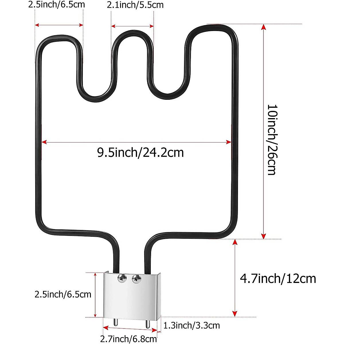 Electric Smoker Grill Heating Element Replacement Part with Adjustable Thermostat Controller for Masterbuilt Smokers & Turkey Fryers 1500W