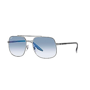 Ray-Ban RB3699 Square Sunglasses, Gunmetal/Clear Blue Gradient, 59 mm