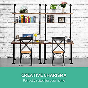 Diwhy Computer Desk with Storage Shelves,Home Office Writing Desk,Bookshelf Laptop Desk, Industrial Style Office Decor,Studying Writing Table Workstation,Stable Metal Framee,Easy Assembly(40" L)