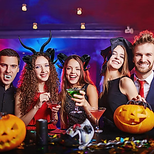 Orgoue Devil Horns Headband, Black Horns Headband Demon Horns Ram Horns Headband for Women Men for Halloween Costume Cosplay