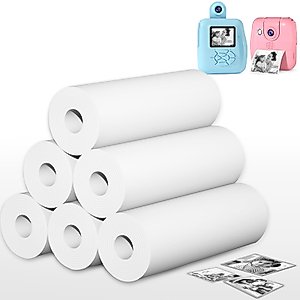 PROGRACE 6 Rolls Thermal Print Paper for Kids Instant Print Camera - Refill Print Paper Set for Kids Camera Inkless Paper for Most Kids Instant Camera 57 x 30 mm BPA Free