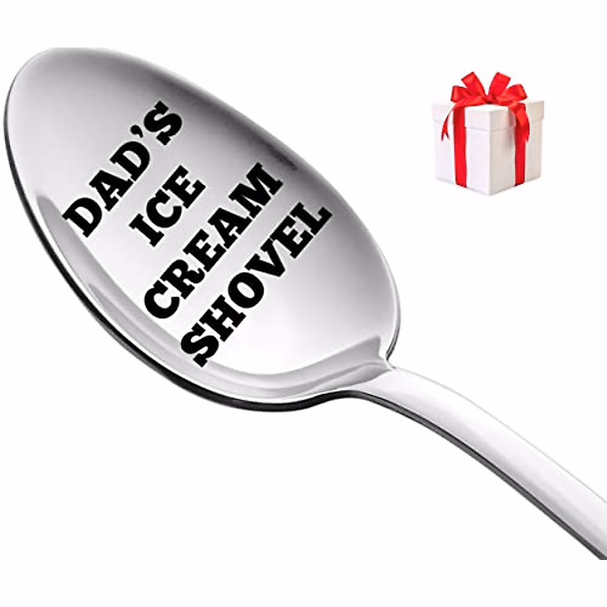Weenca Gifts For Dad, Fathers Day Gift Engraved Spoon Dad's Ice Cream Shovel, Gifts for Men Who Have Everything, Emotional Dad Gifts, Dad Birthday Gift, Made in Italy Stainless Steel Ice Cream Spoon