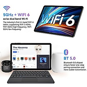 Blackview Tablet Android 12 Tab 8 WiFi Tablets 10.1 Inch 7GB(4+3 Expand) RAM+64GB/1TB ROM Quad Core Processor 6580mAh 1280×800 HD+IPS Display 13MP+8MP Daul Camera WiFi 6 BT 5.0 GMS Gray