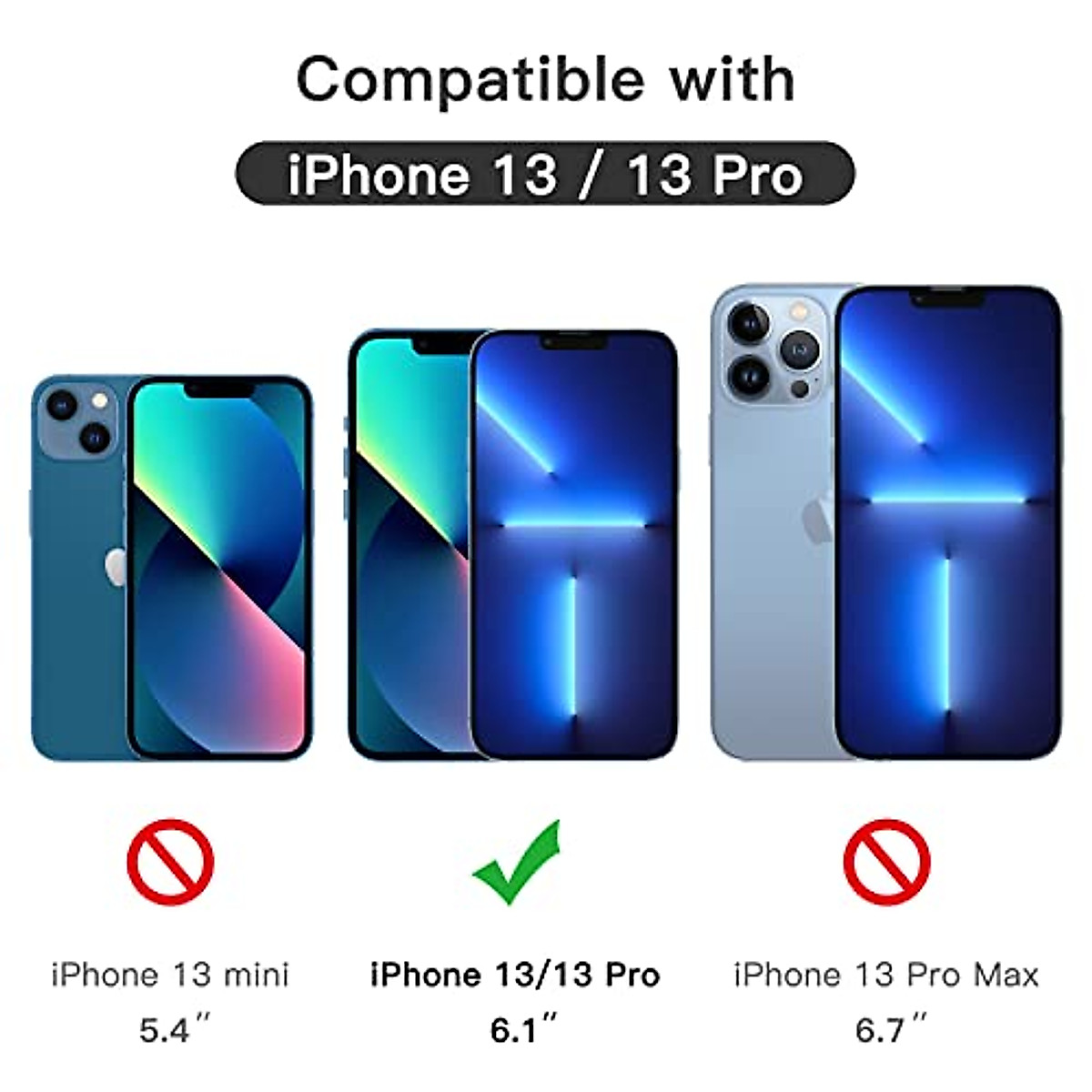 JETech Full Coverage Screen Protector for iPhone 13/13 Pro 6.1-Inch, 9H Tempered Glass Film Case-Friendly, HD Clear, 3-Pack