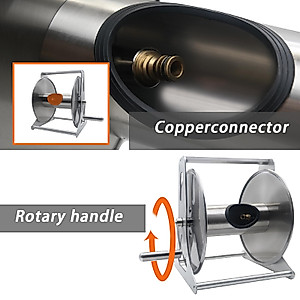 cestzwx Garden Hose Reel, 3/4 Inch x 82 ft + 6 ft Wall Mount Hose Reel, 9 Patterns Hose Nozzle, Heavy Duty Stainless Steel Hose Reel，for Garden Watering