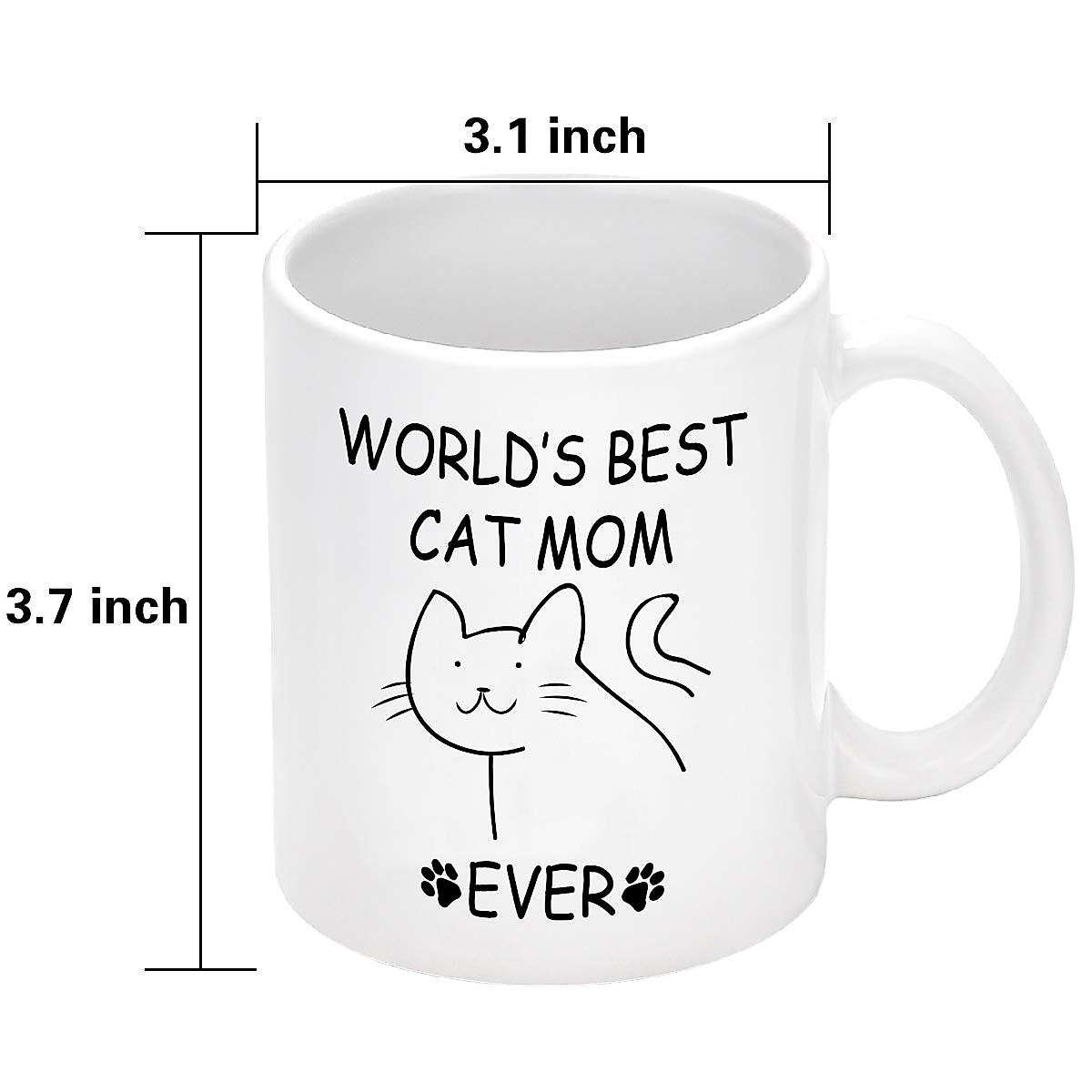 Cat Mom Gifts Worlds Best Cat Mom Ever Mug - Cat Lover Gifts for Women - Birthday Gifts for Cat Lovers for Women - Cat Gifts for Cat Lovers - Mothers Day Gifts for Cat Mom - 11Oz Cat Mom Coffee Mug
