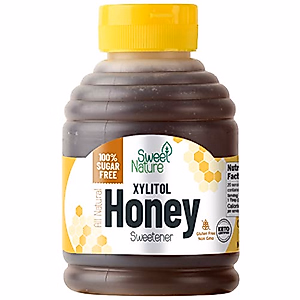 Sweet Nature Birch Xylitol Sugar Free Honey - Non GMO - Kosher - Made in the U.S.A. - Keto Friendly (14 oz)
