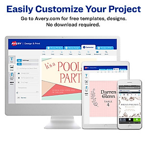 Place Cards with Gold Border, 1-7/16" x 3-3/4", 65 lbs / 176 GSM, Laser/Inkjet, 150 Cards