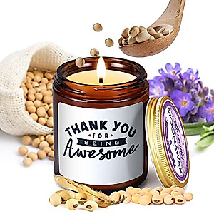 Thank You Candle, Employee Appreciation Gifts, Funny Appreciate Present Ideas for Women Men Best Friends Teacher Team Members, Goodbye Coworkers Leaving Gifts, Lavender Scented Candle Home Decor